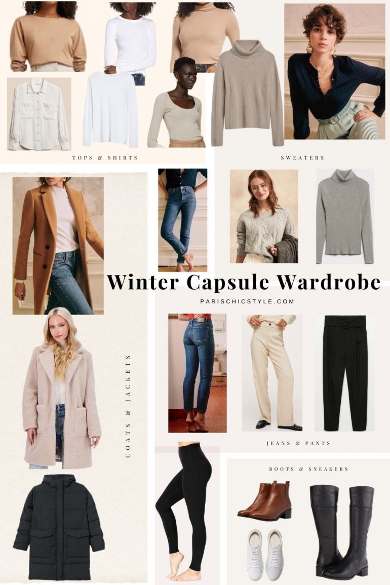 Winter Capsule Wardrobe Neutral Winter Outfits: Paris Chic Style